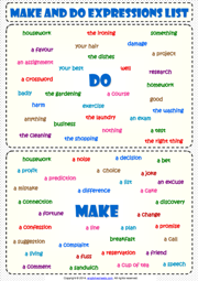 Make and Do ESL Printable Worksheets and Exercises